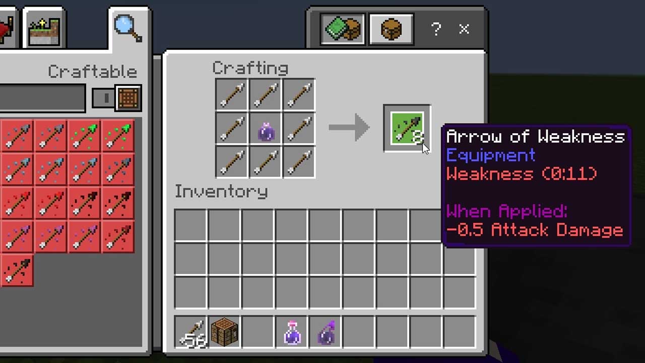 Tipped Arrow | Resep Minecraft