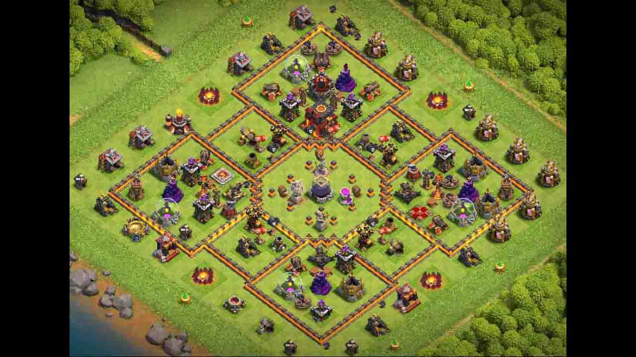 Layout Base TH10 Terkuat Di COC, Tahan Banting, Susah Ditembus