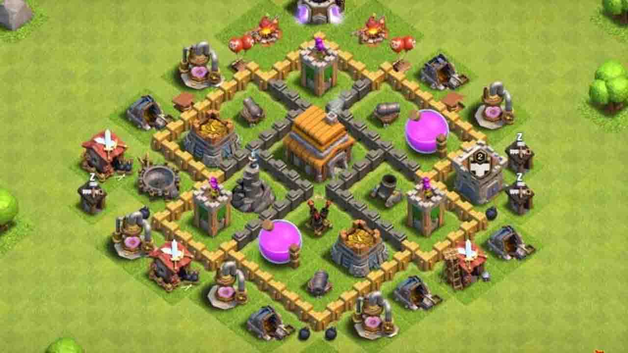 Layout Base TH5 Terkuat Di COC, Tahan Banting, Susah Ditembus