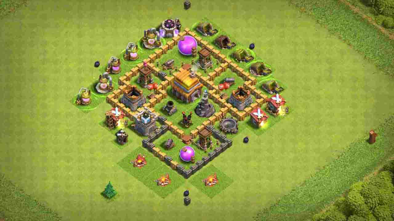 Layout Base TH5 Terkuat Di COC, Tahan Banting, Susah Ditembus