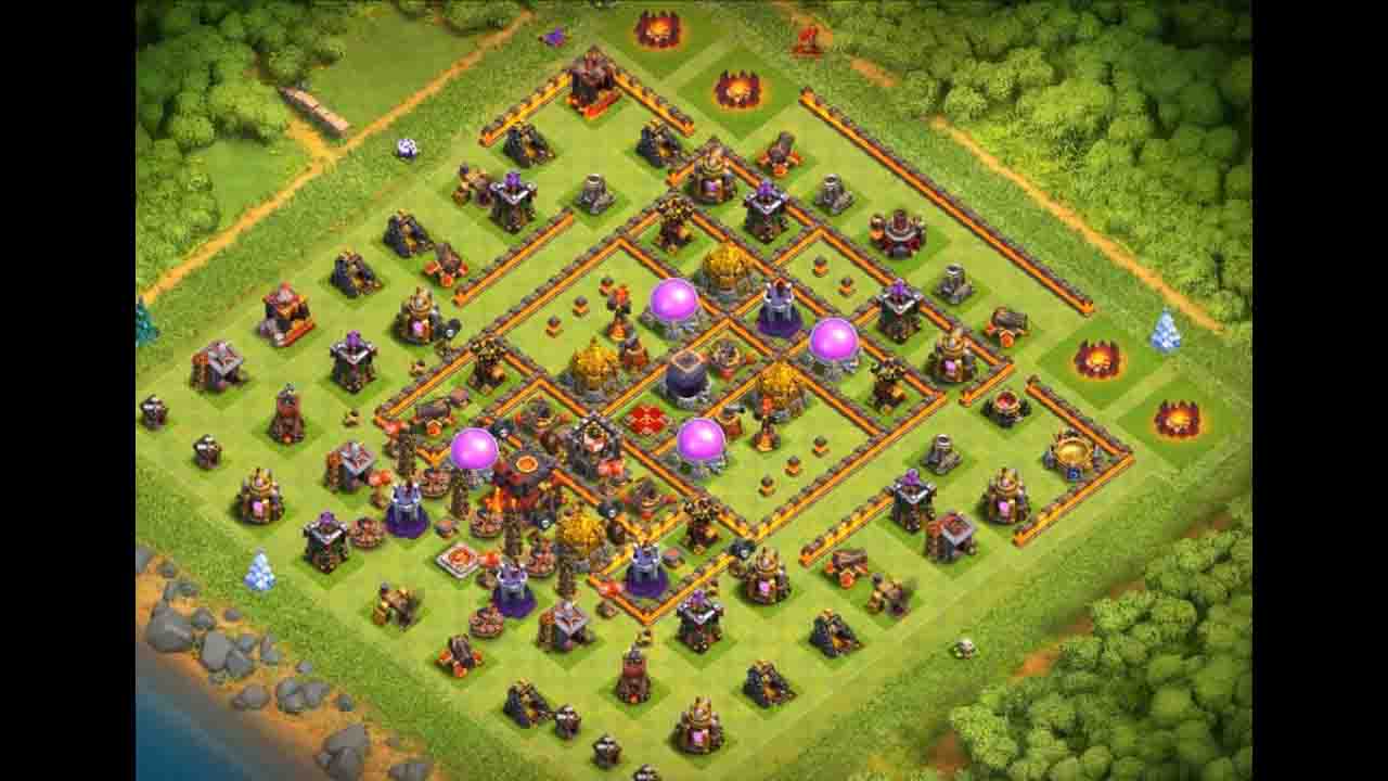 Layout Base TH10 Terkuat Di COC, Tahan Banting, Susah Ditembus