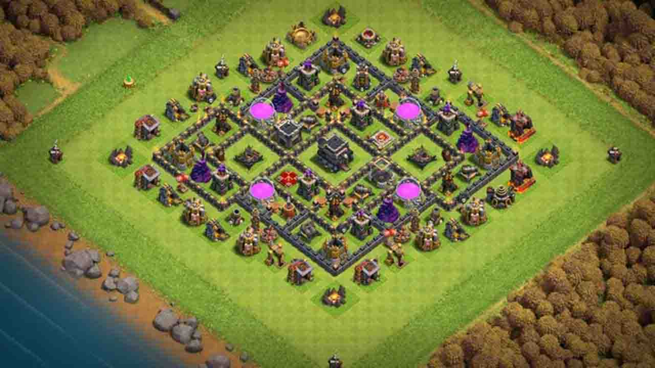 Layout Base TH9 Terkuat Di COC, Tahan Banting, Susah Ditembus