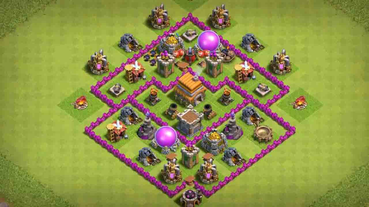 Layout Base TH6 Terkuat Di COC, Tahan Banting, Susah Ditembus