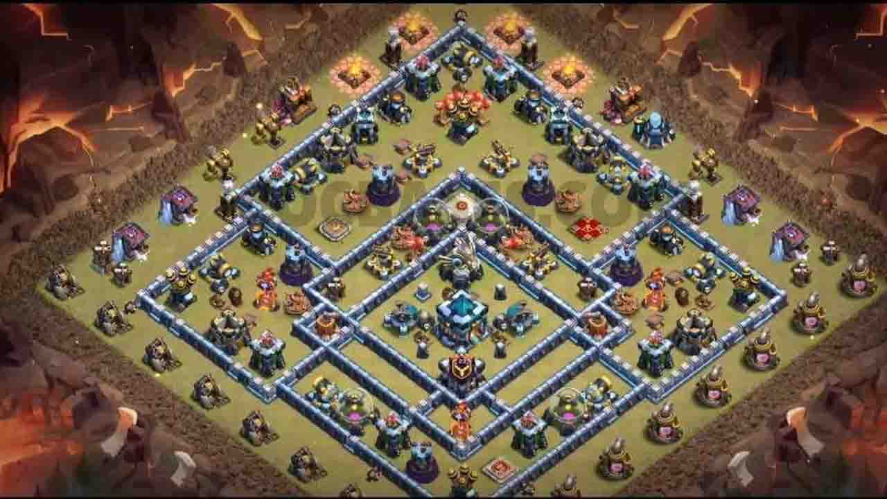 Layout Base TH13 Terkuat Di COC, Tahan Banting, Susah Ditembus
