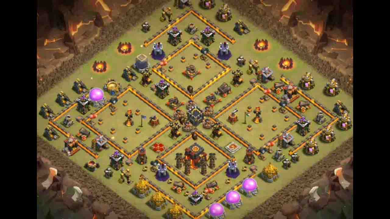 Layout Base TH10 Terkuat Di COC, Tahan Banting, Susah Ditembus