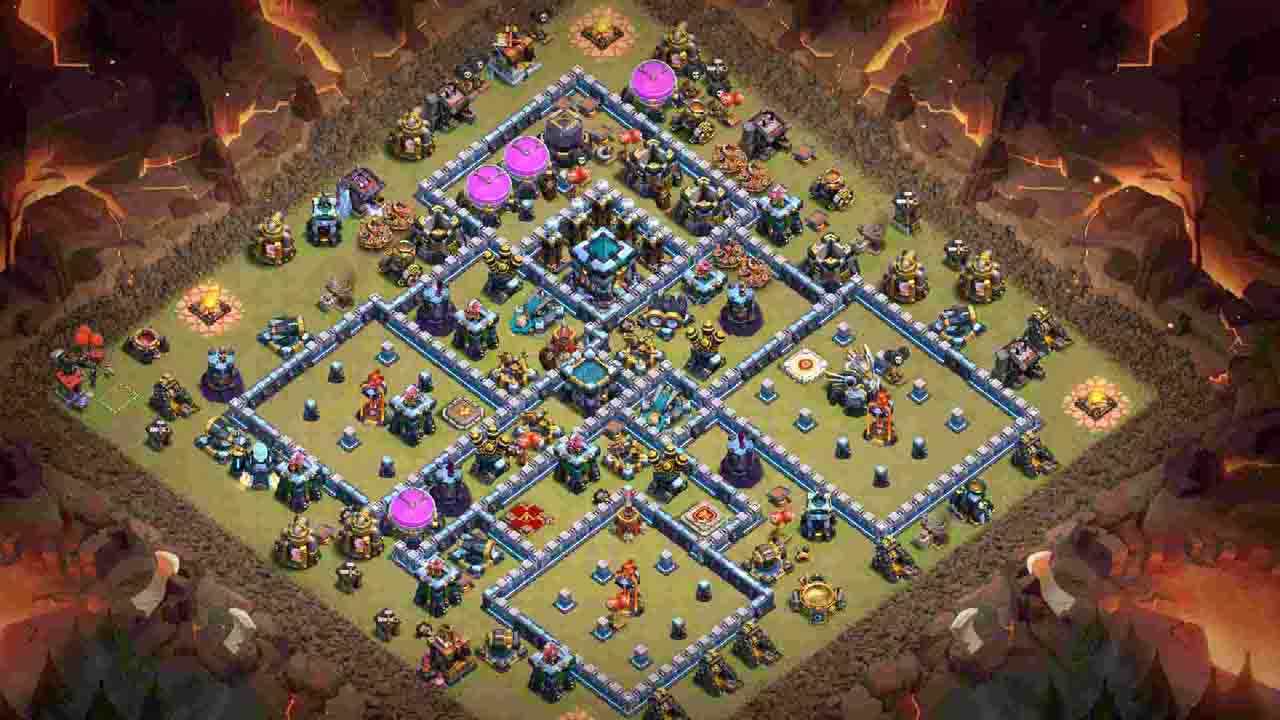Layout Base TH13 Terkuat Di COC, Tahan Banting, Susah Ditembus